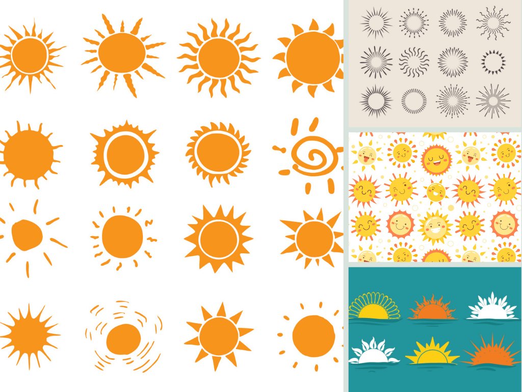 Mẫu Icon Mặt Trời File Vector Ai Eps Psd