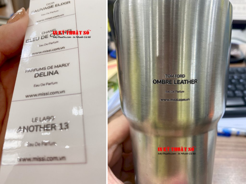 In cốc giữ nhiệt in logo, in tên, in tem nhãn UV DTF size siêu nhỏ, nét siêu mảnh - INKTS730