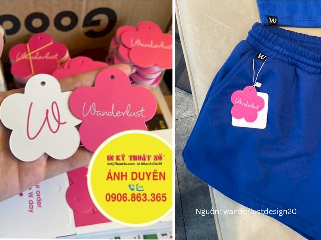In tag giấy quần áo, in tag treo quần áo, in thẻ bài quần áo shop thời ...