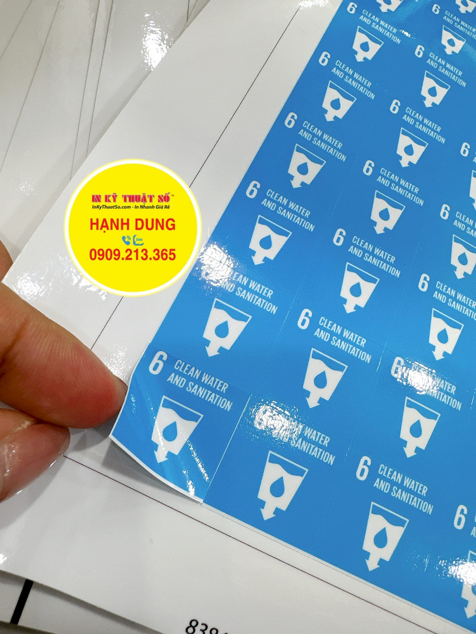 In sticker SDG6 Mục tiêu phát triển bền vững số 6 Nước sạch và vệ sinh ...