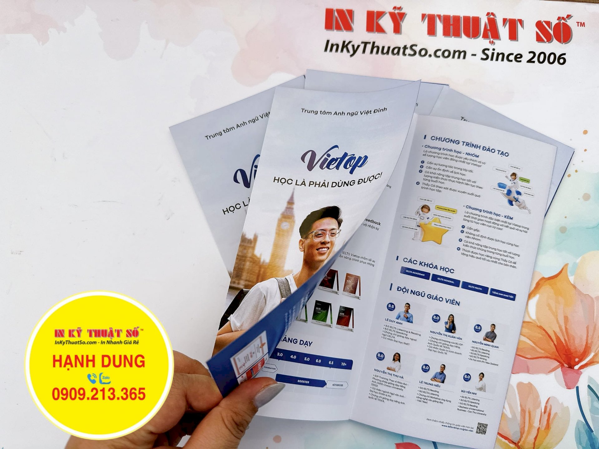 In tờ rơi trung tâm Anh ngữ, tờ gấp A4 in Offset - INKTS1362