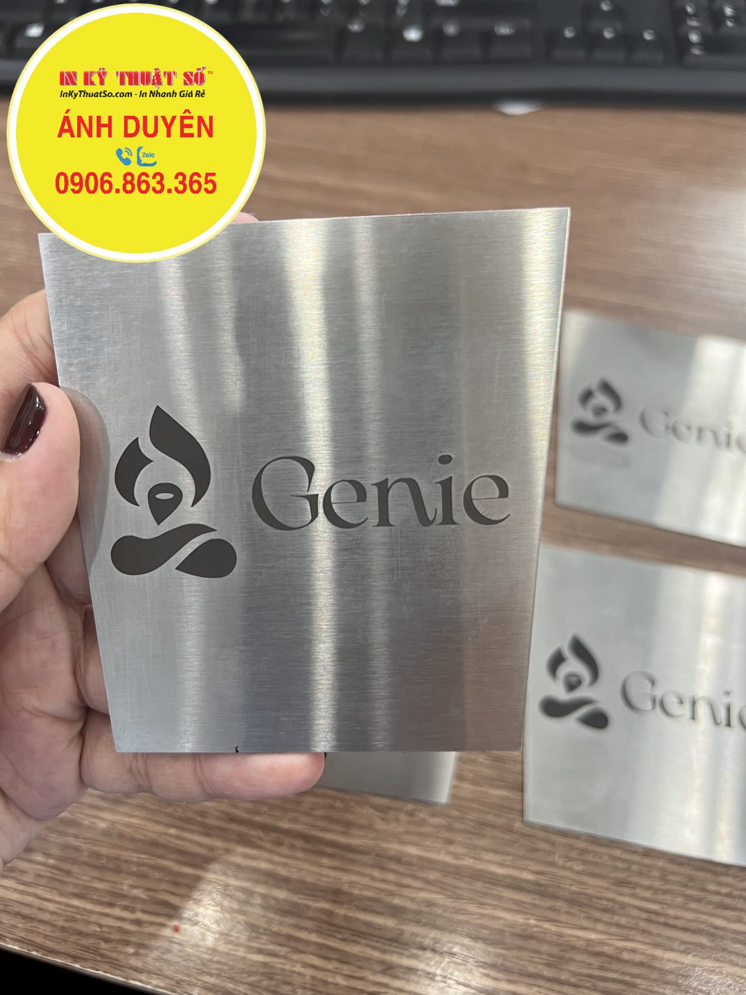 In UV trên inox logo nhãn hiệu theo yêu cầu - INKTS1370