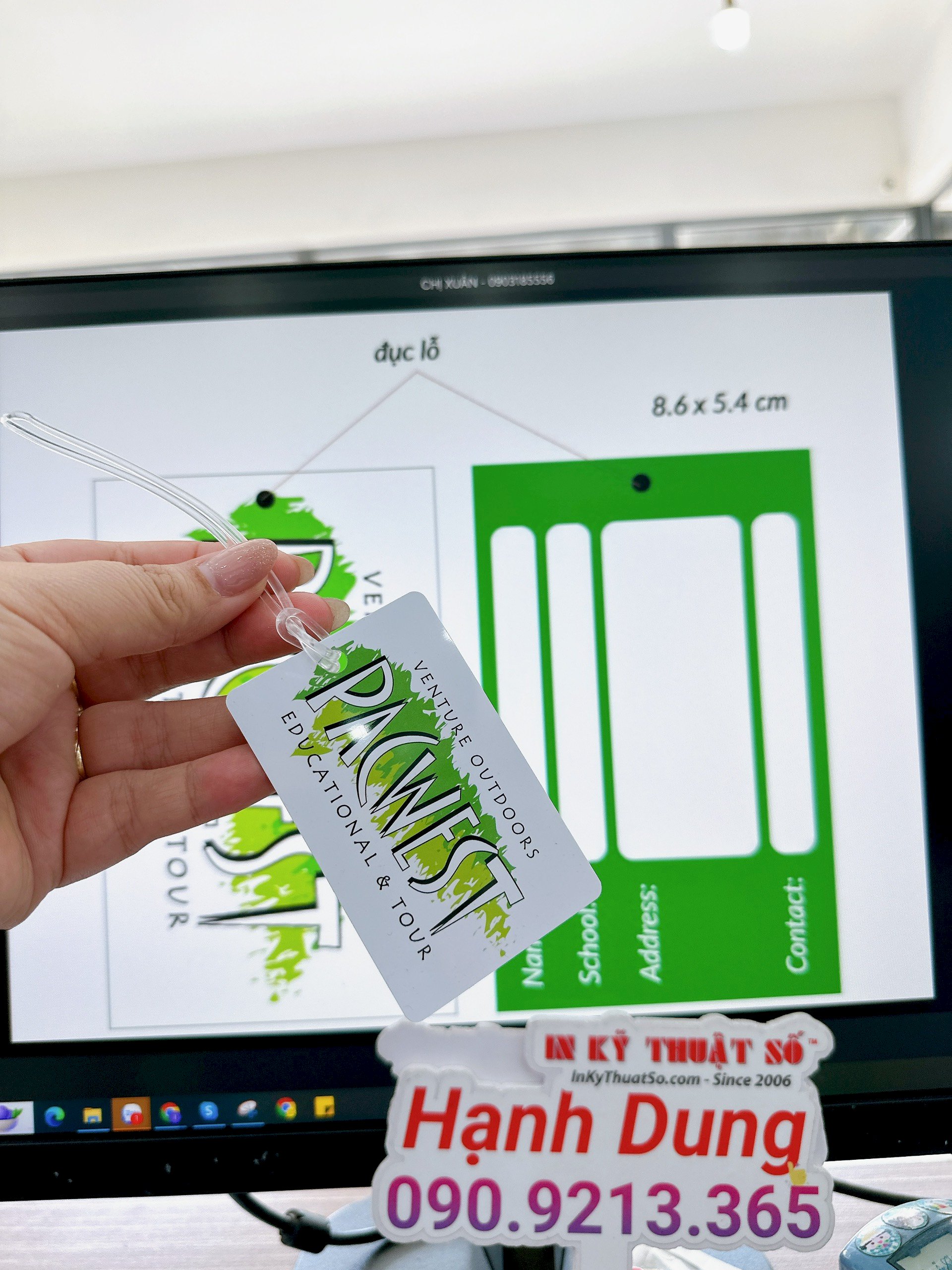 In name tag theo yêu cầu cho công ty du lịch lữ hành, thẻ nhựa cao cấp ...