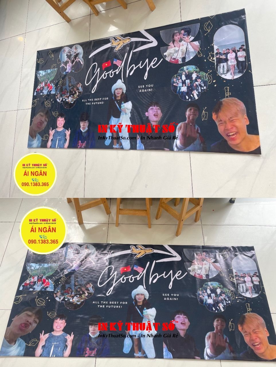 In banner cầm tay giá rẻ đưa đón, tiễn người thân, bạn bè tại sân bay ...