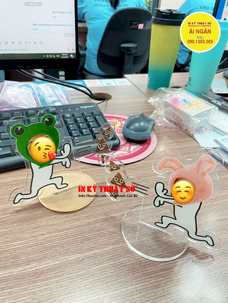 In Standee Chibi Couple kỷ niệm từ Mica trong 3li, gắn chân đế tròn ...