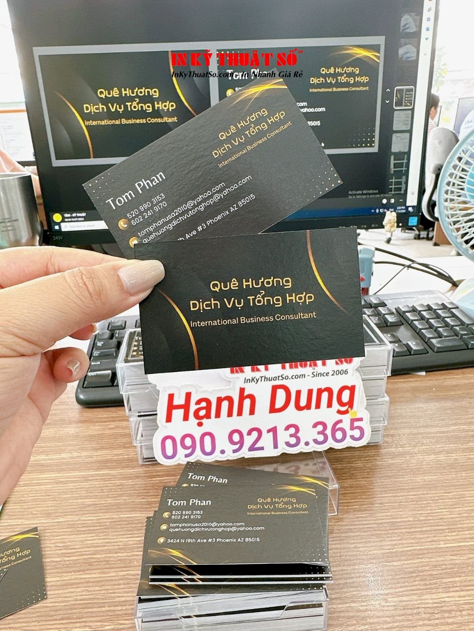 In business card giấy Astropack 300gsm dịch vụ Việt Mỹ, hàng gửi đi Mỹ ...