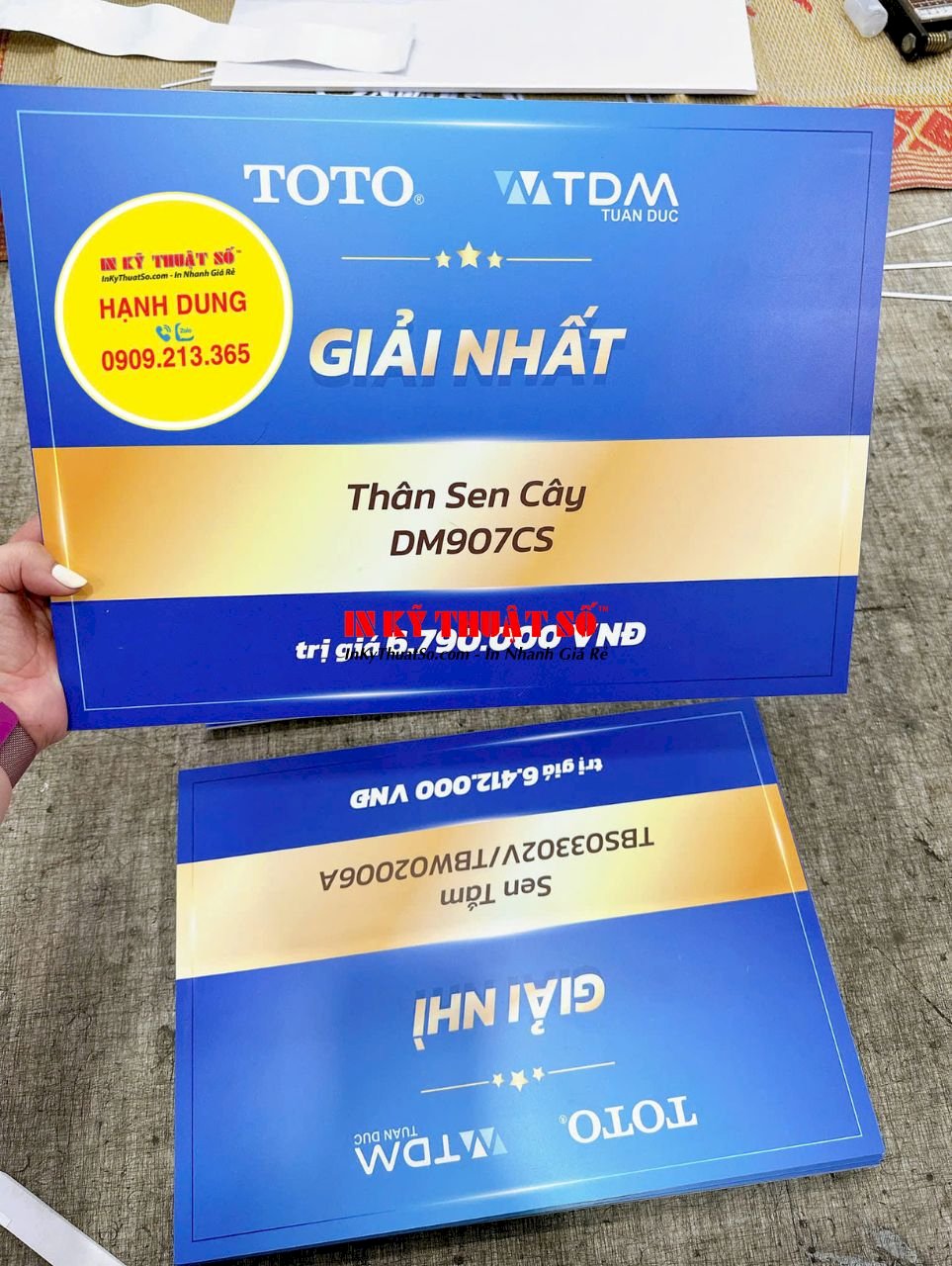 Bảng trao giải thưởng in PP cán Formex cho sự kiện nhãn hàng thiết bị ...