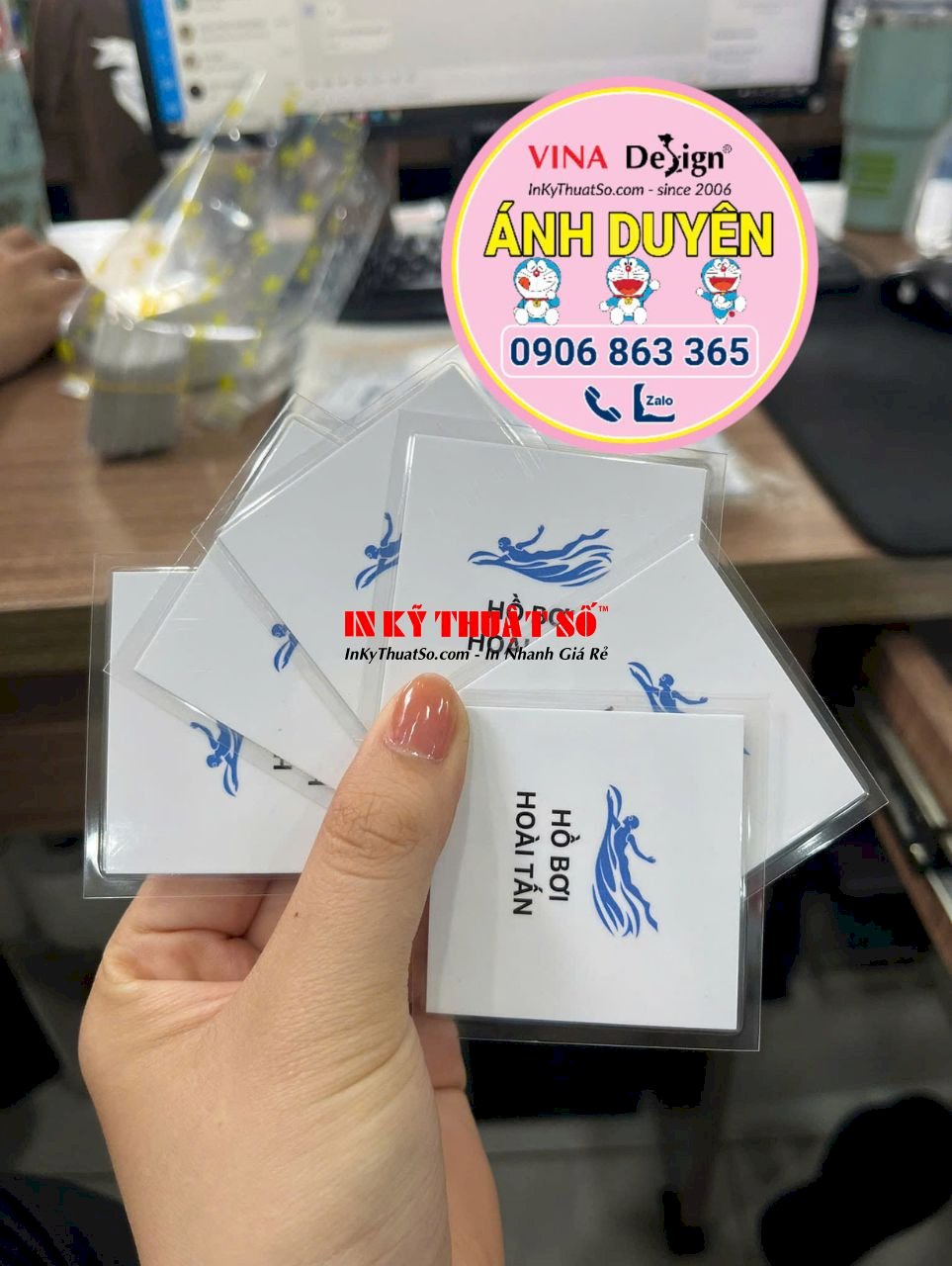 In vé hồ bơi từ giấy C300gsm in 2 mặt, in ép plastic phiếu giấy giá vé ...