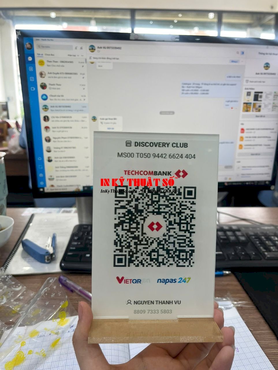 Làm bảng Mica QR code quét mã thanh toán ngân hàng để bàn thu ngân ...