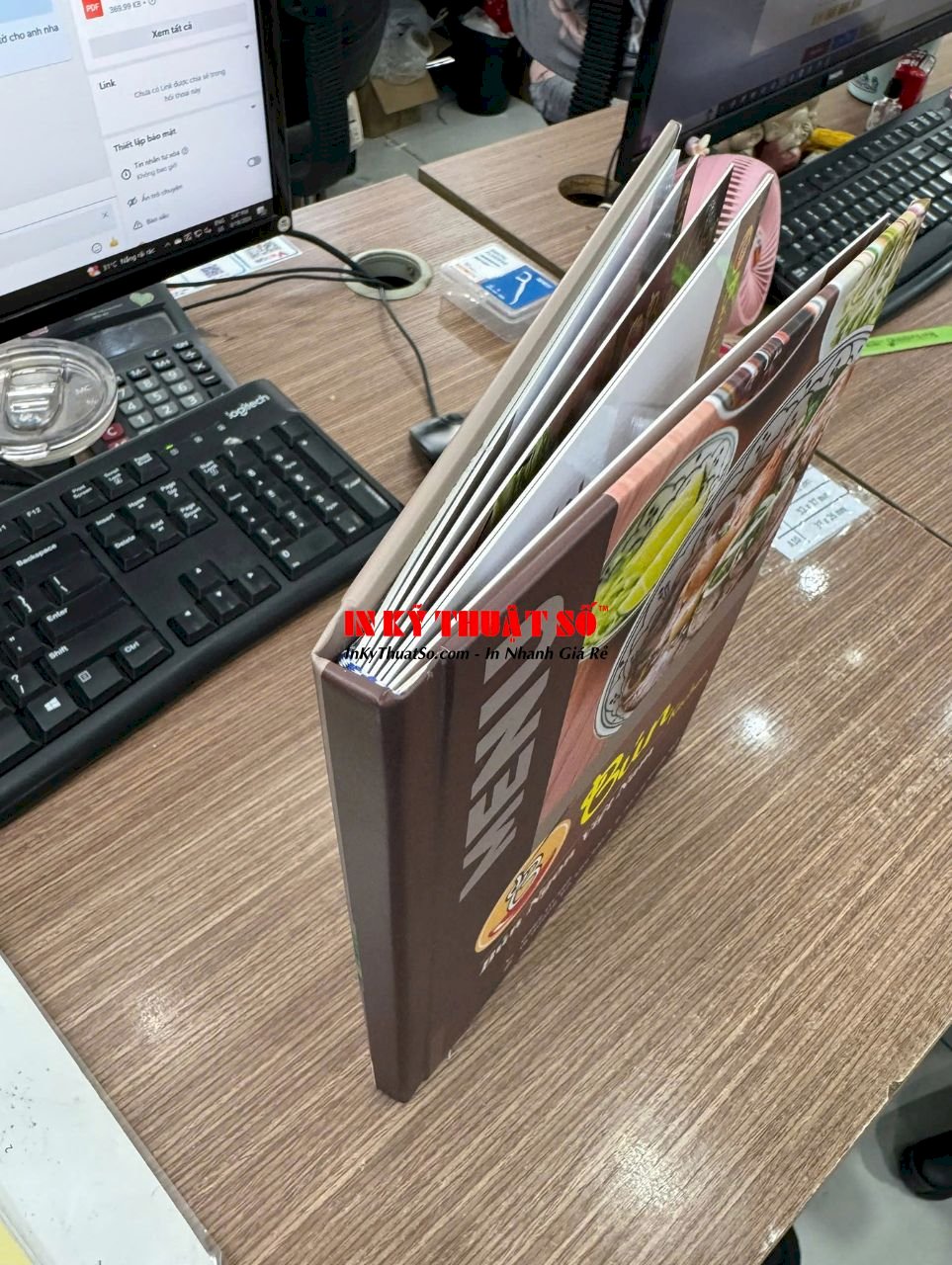In quyển menu nhà hàng Bún ba miền, menu giấy bồi phẳng, đóng gáy menu ...