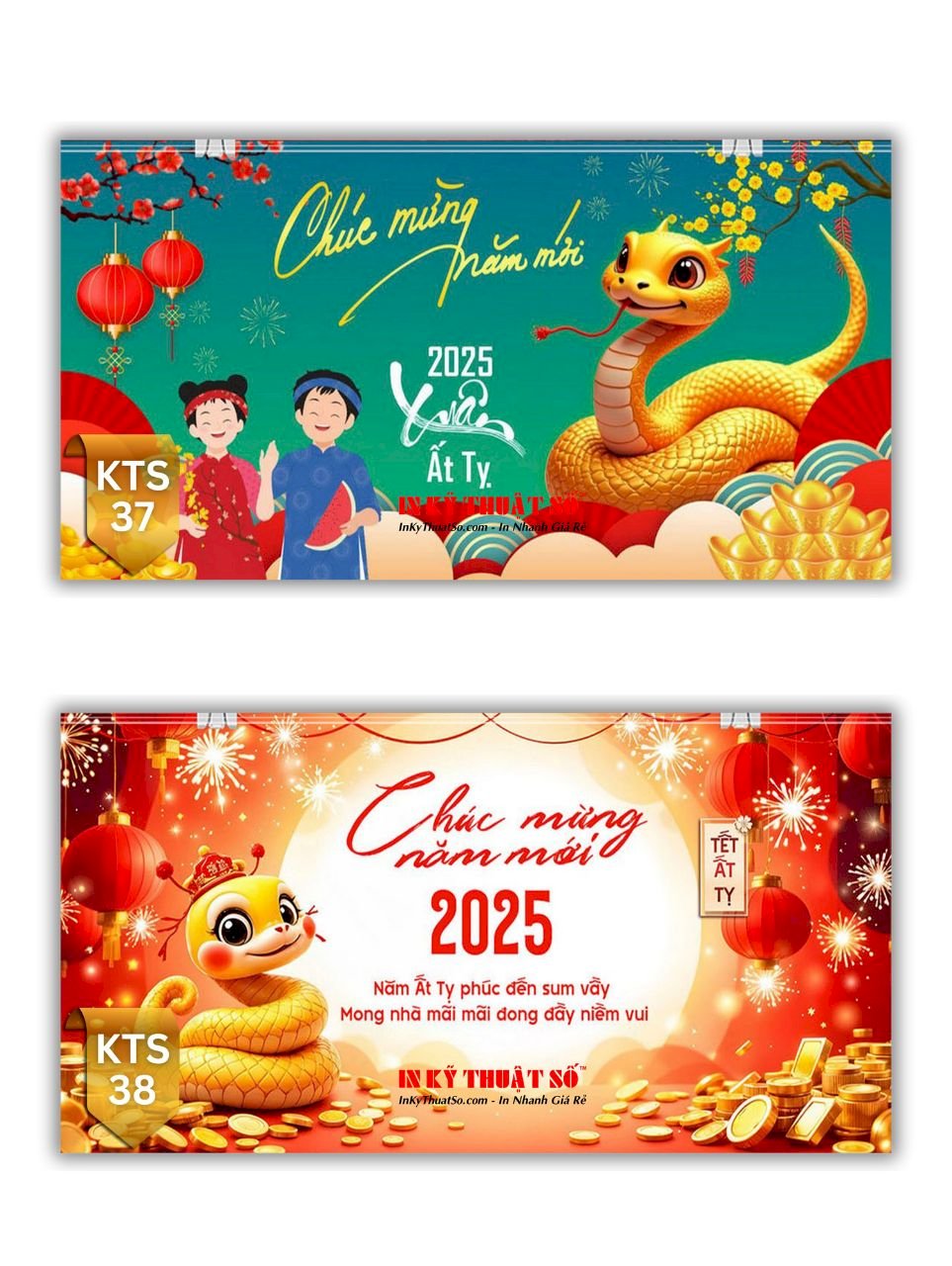 Thiết kế Backdrop Chúc Mừng Năm Mới 2025 Xuân Ất Tỵ - INKTS2972