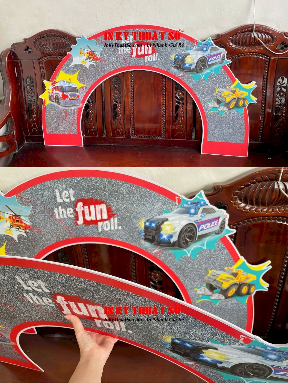 Làm cổng vòm Formex trang trí khu vui chơi trẻ em, in Formex cắt CNC ...