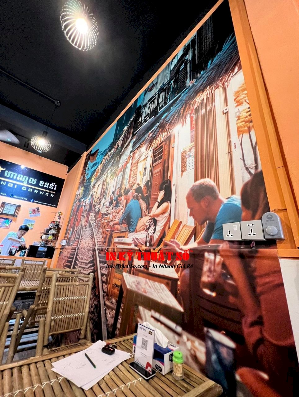 In UV Canvas cán mờ khổ lớn dán trang trí quán - INKTS3268