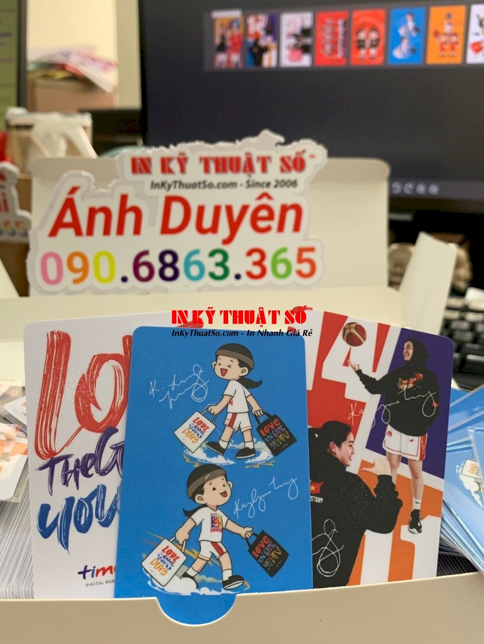In card idol, card thần tượng, card ngôi sao thể thao, in card bo góc ...
