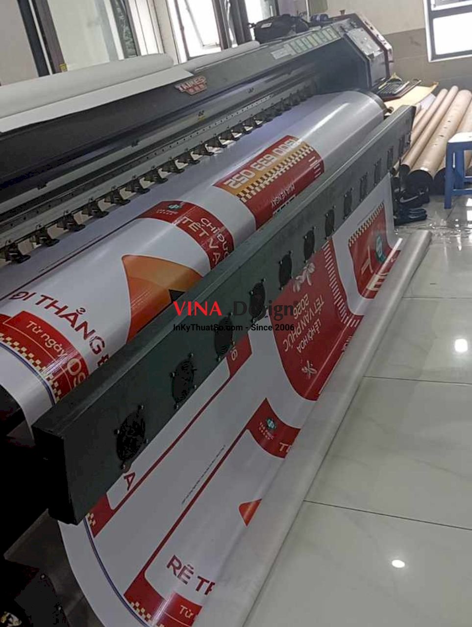 In băng rôn dọc sự kiện Lễ hội hoa Tết vạn phúc, in bạt hiflex khổ lớn ...