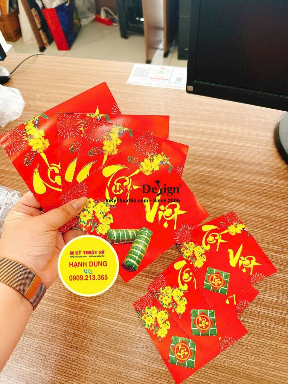 In nhãn giấy Bánh Chưng Bánh Tét Tết Việt, in tem nhãn giấy C150gsm in ...